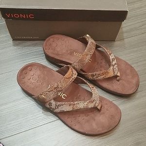 Vionic | Shoes | Vionic Rest Cocoa Bronze Snake Sandals | Poshmark